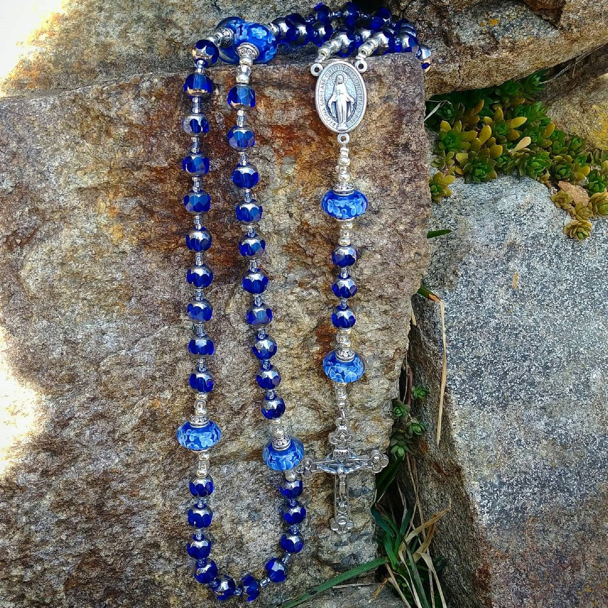 Blue Rosary Beads – The Rosary is the Way